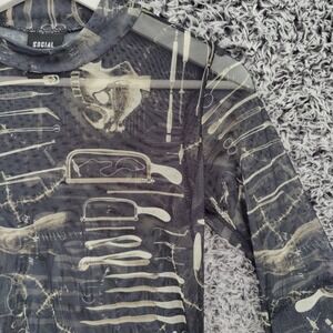 Social Collision | Tops | Social Collision Women Steampunk Mesh Goth ...